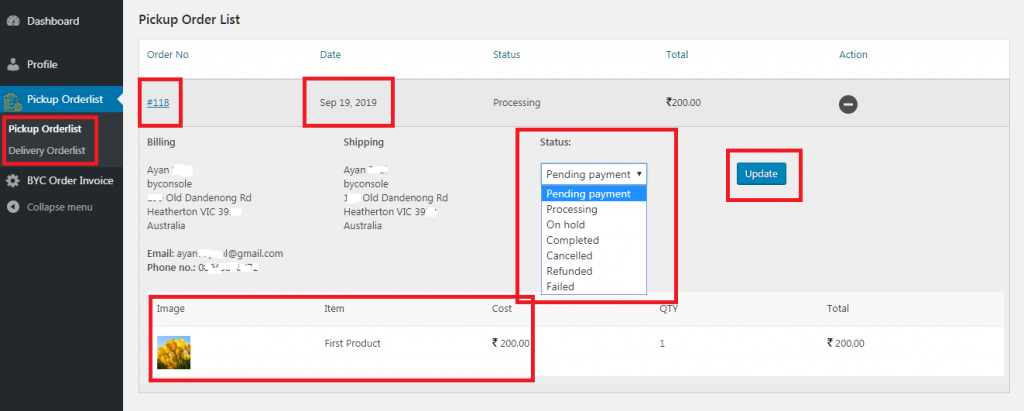 Automated delivery & pickup management for chain/multi store retail ...